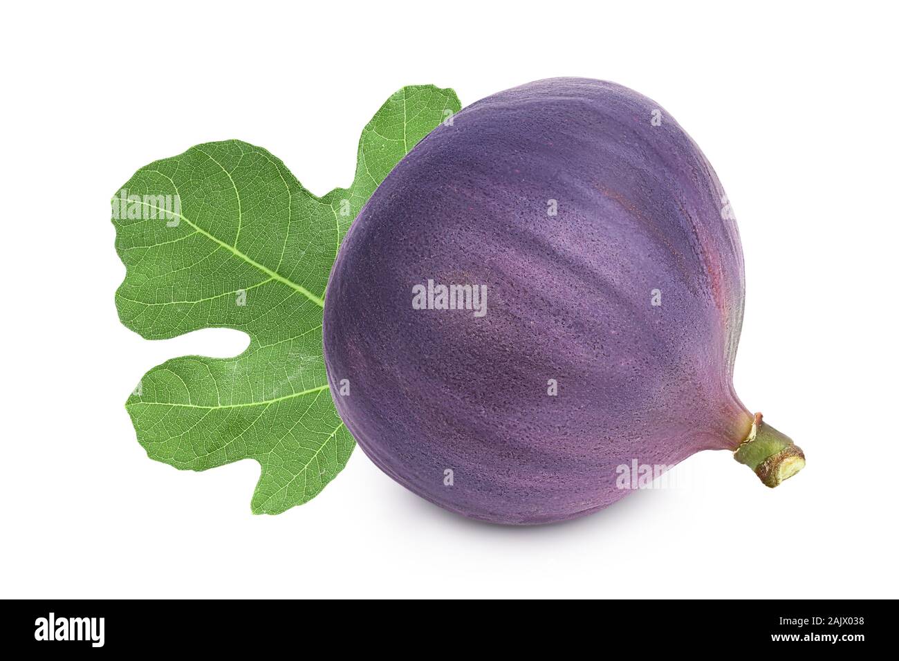 Fresh fig fruit with leaf isolated on white background Stock Photo - Alamy