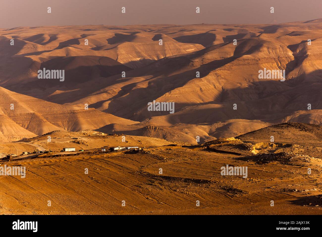Wadi al Hasa, great view of valley, in evening, Kings Highway, route 35 ...