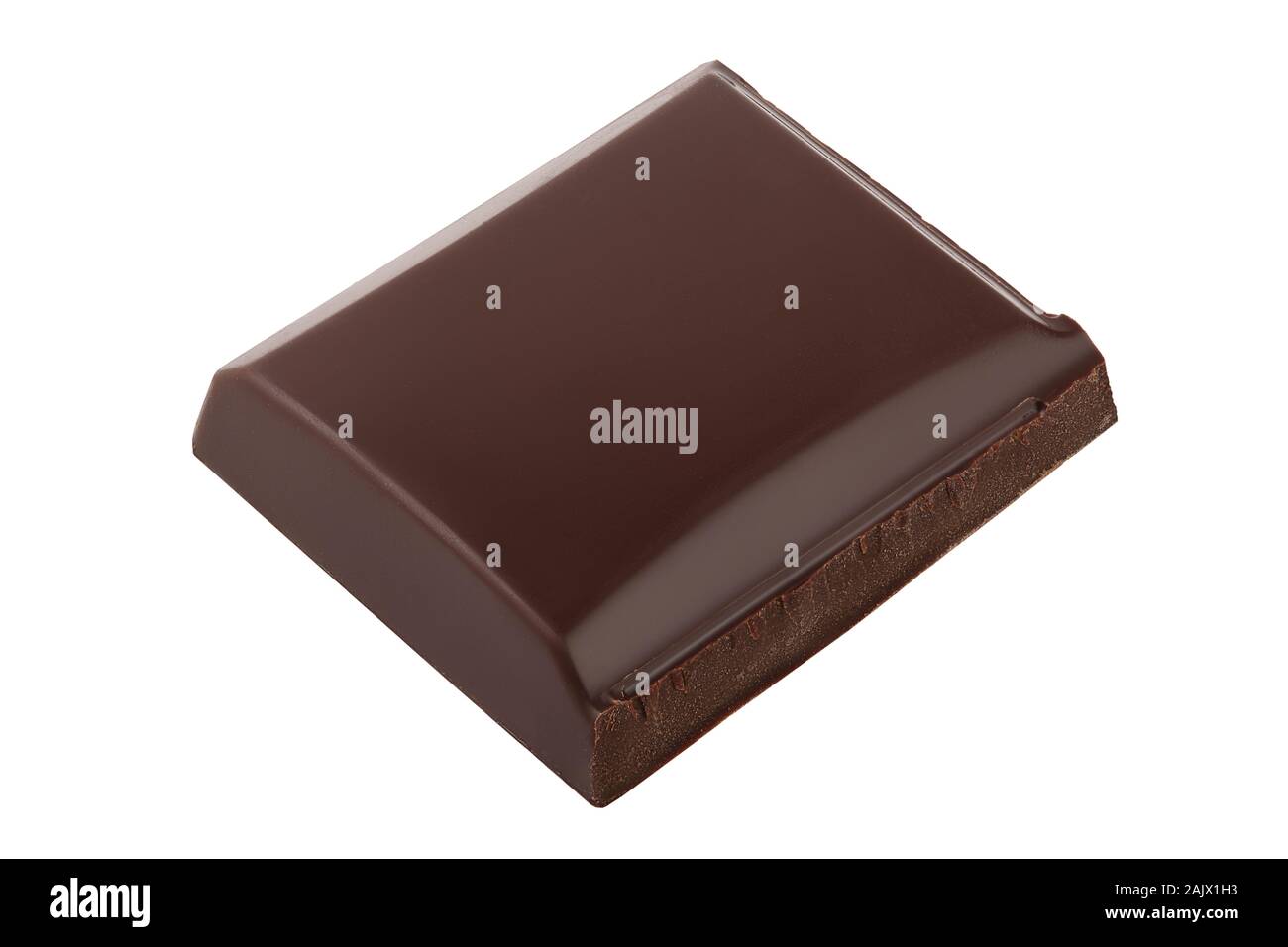 Small dark chocolate piece isolated on white background with clipping ...