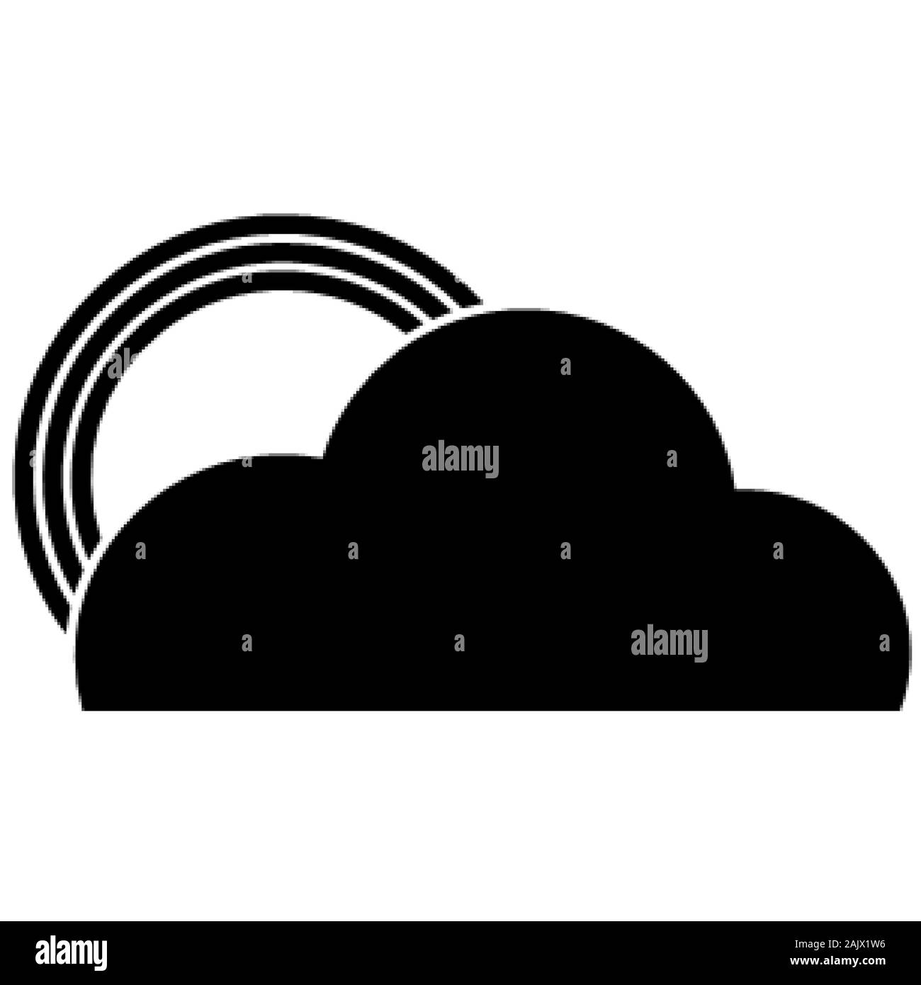 Blue sky with clouds and rainbow background Black and White Stock ...