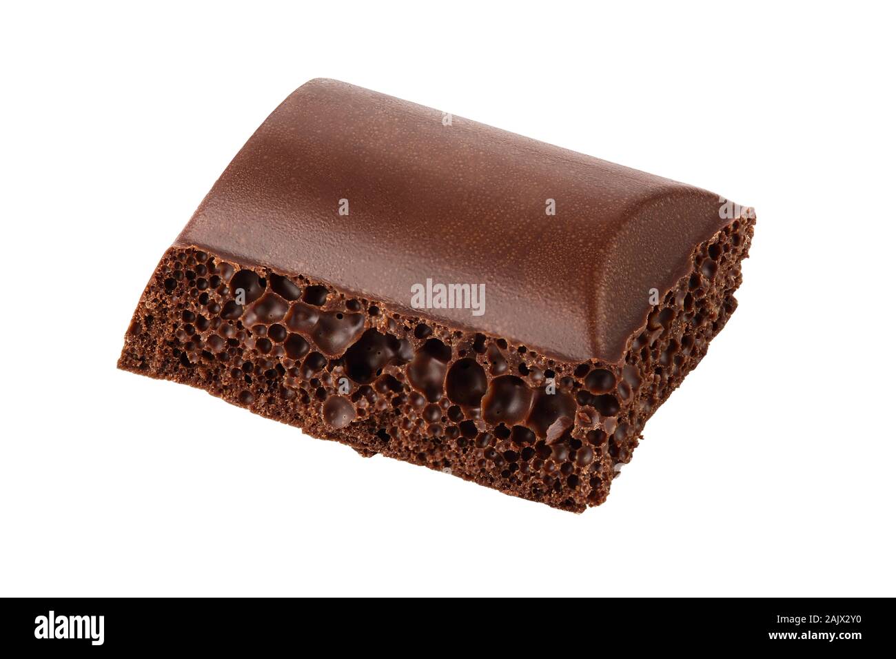 chocolate piece isolated on white background with clipping path Stock ...