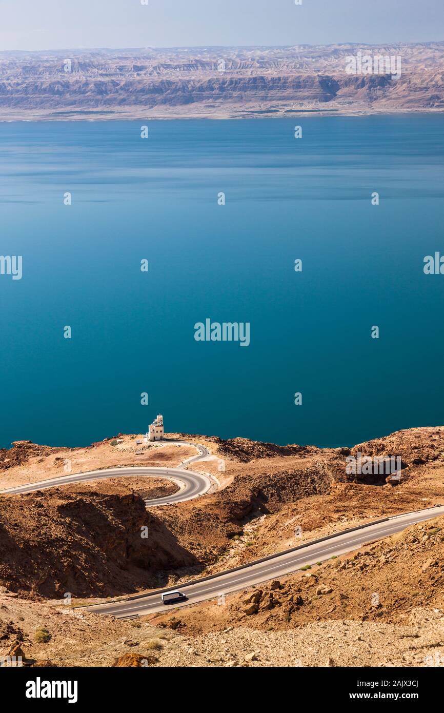 Dead Sea, on Ma'in street from Madaba to Dead sea, lowest place on ...