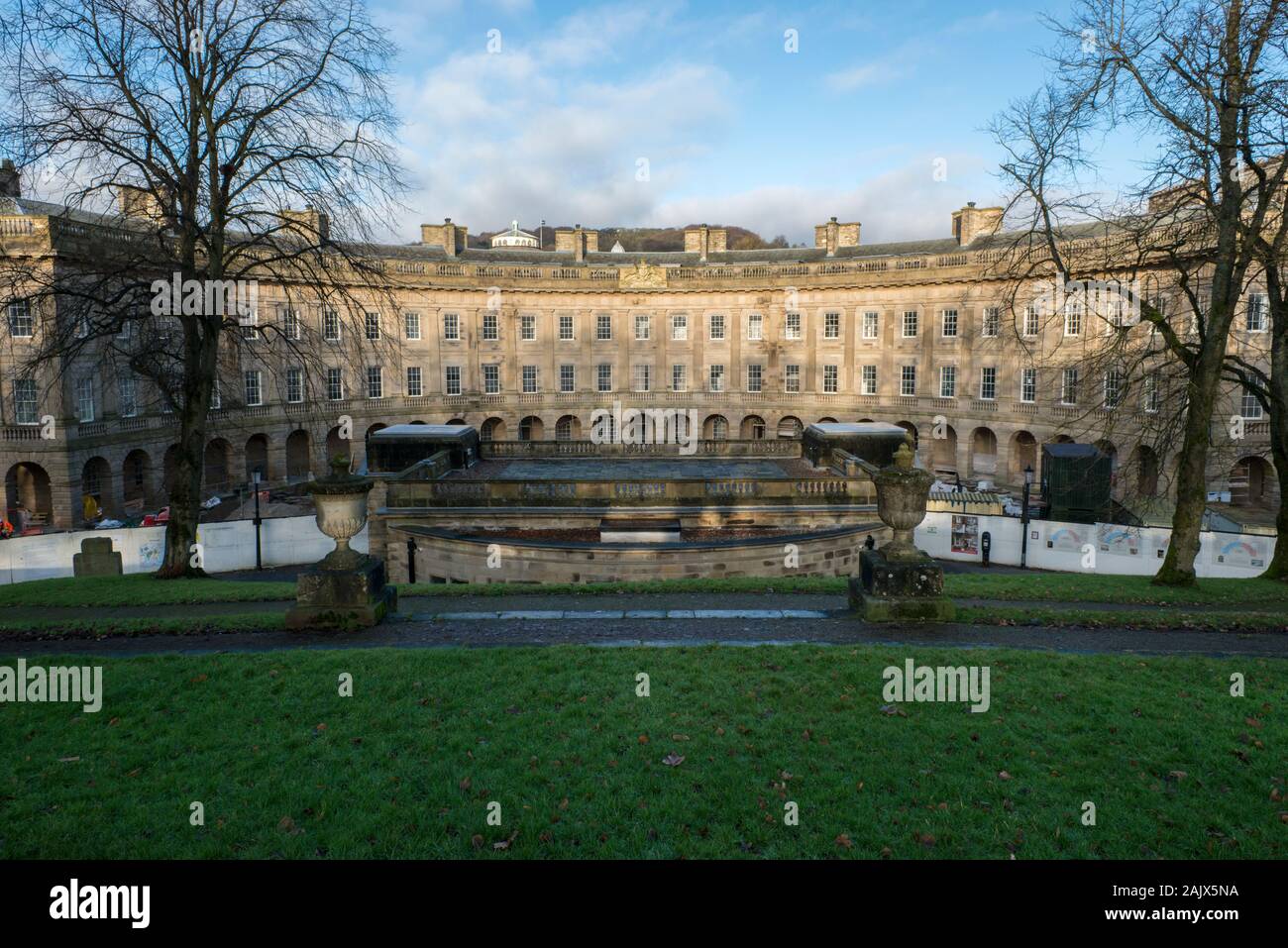 The imposing Buxton Crescent and Thermal Spa with restoration work in ...