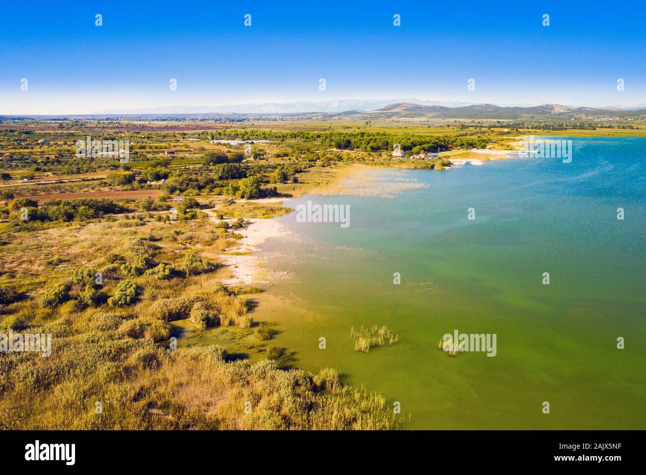 Beautiful nature park Vrana lake (Vransko jezero), Dalmatia, Croatia ...