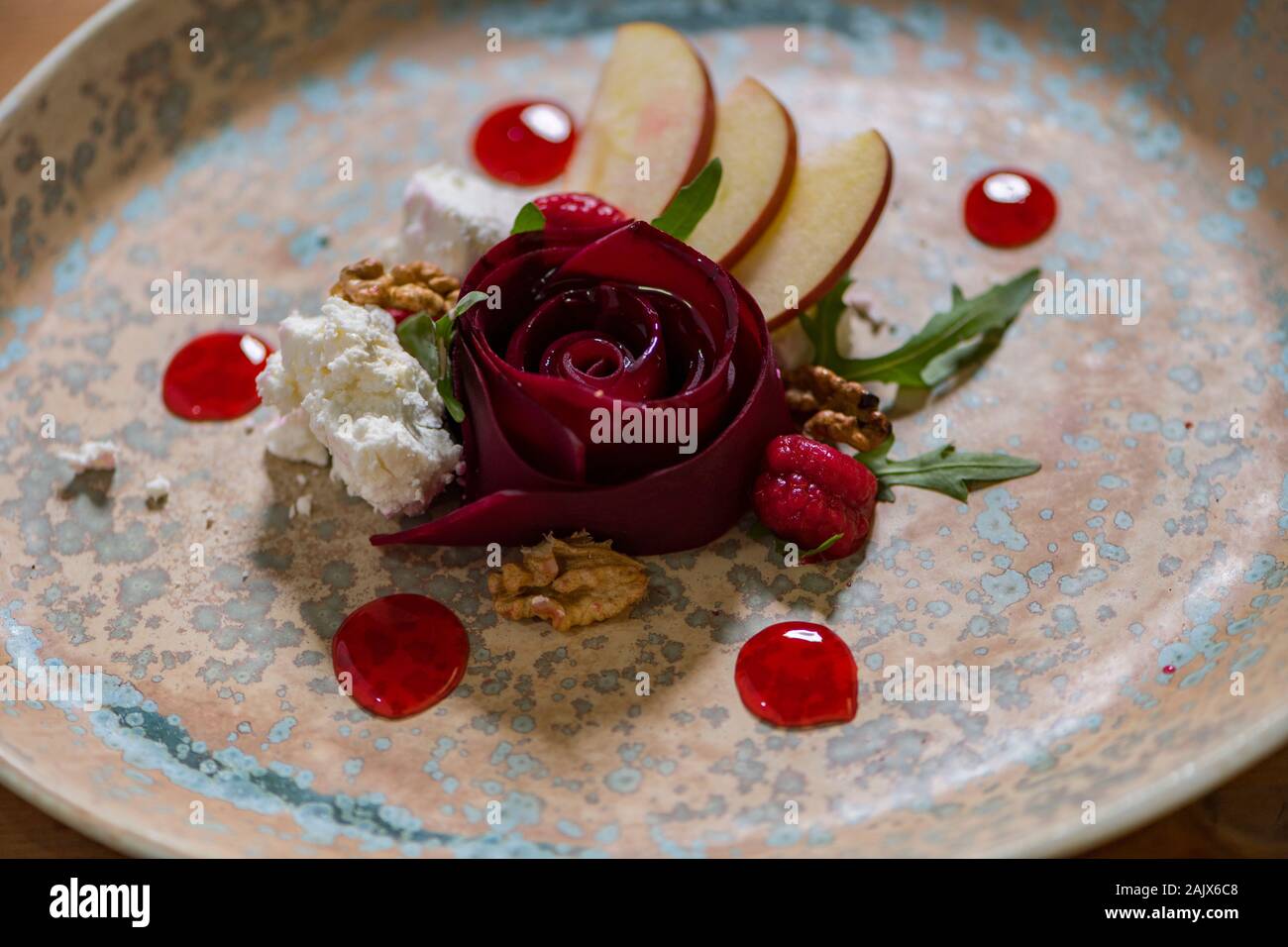 High end food cooking, beetroot salat Stock Photo - Alamy