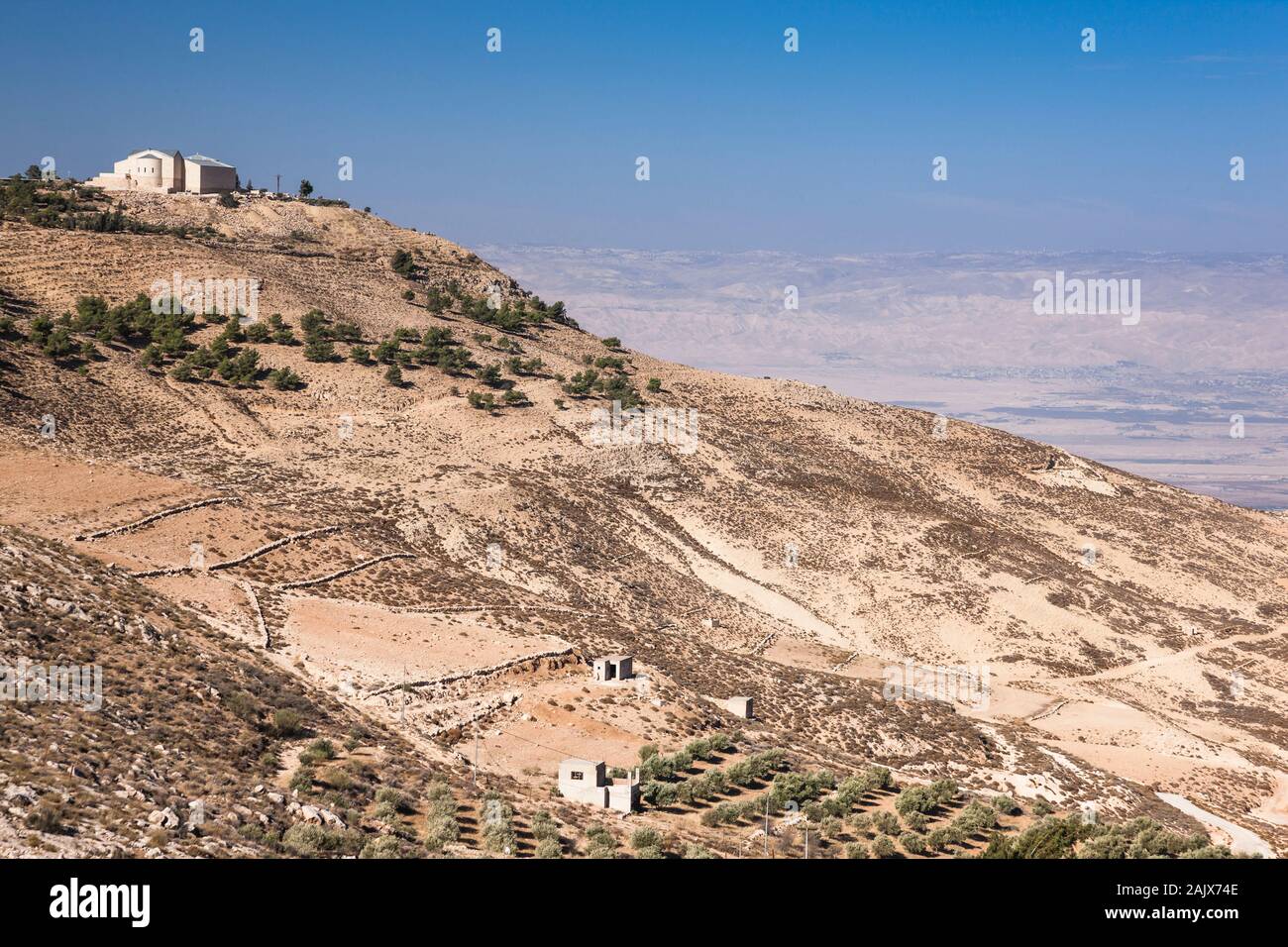 Mount Nebo, Moses Memorial Church near Madaba, and view of Jordan ...