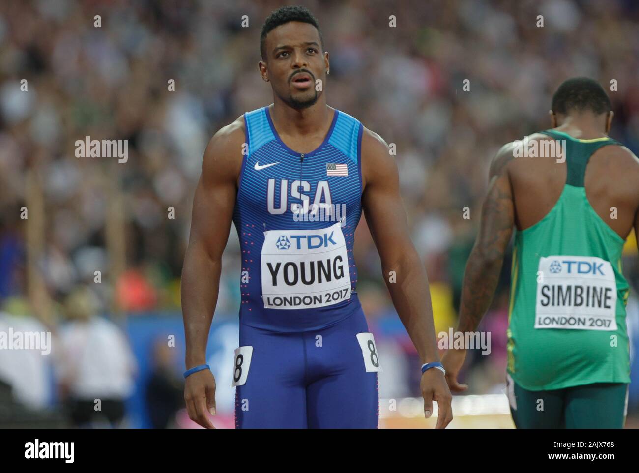 Isiah Young (USA) during the 6nd Men's 200m Series of the IAAF World ...