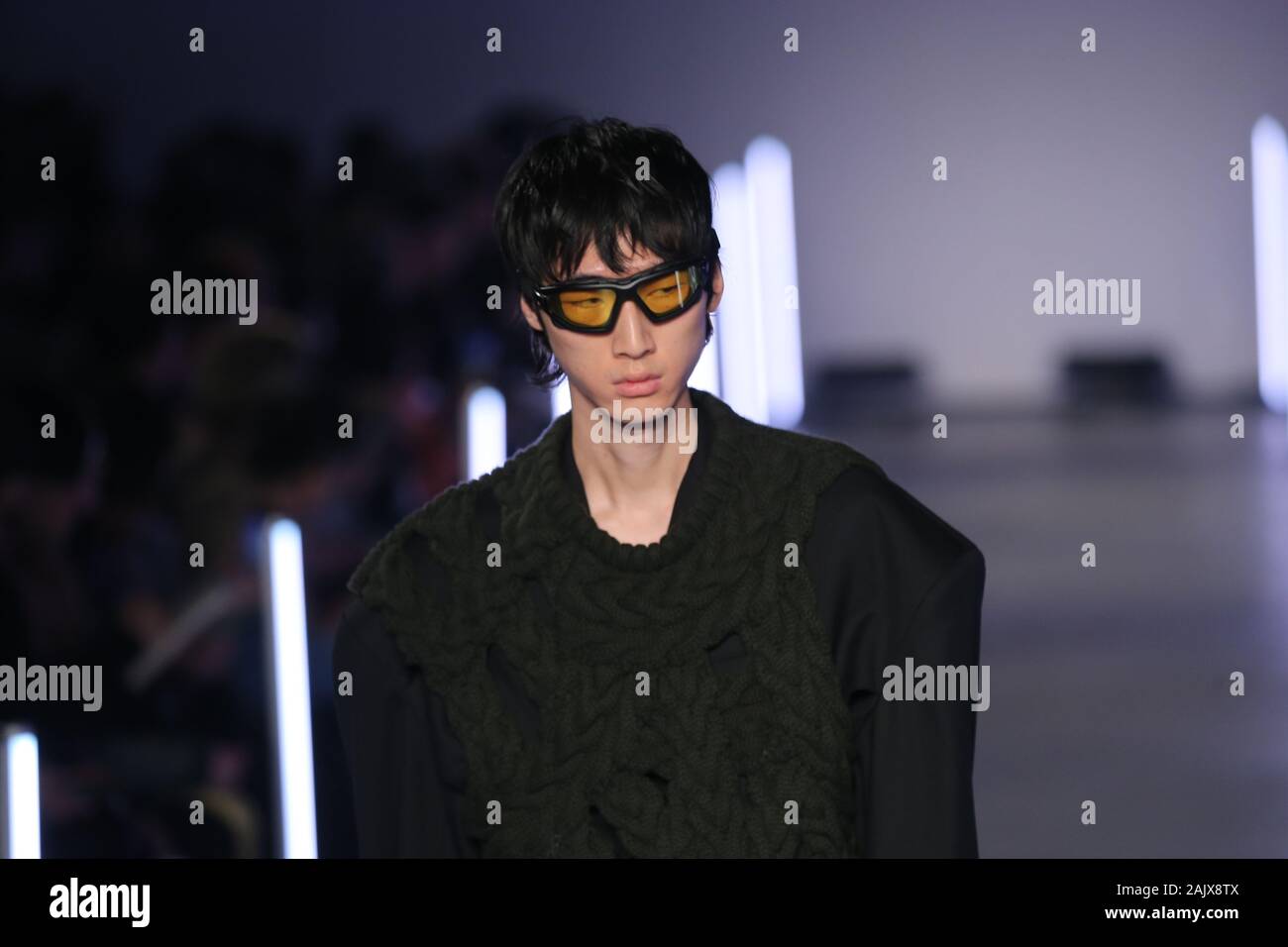 Models on the catwalk of Feng Chen Wang London Fashion Week Men's AW20 ...