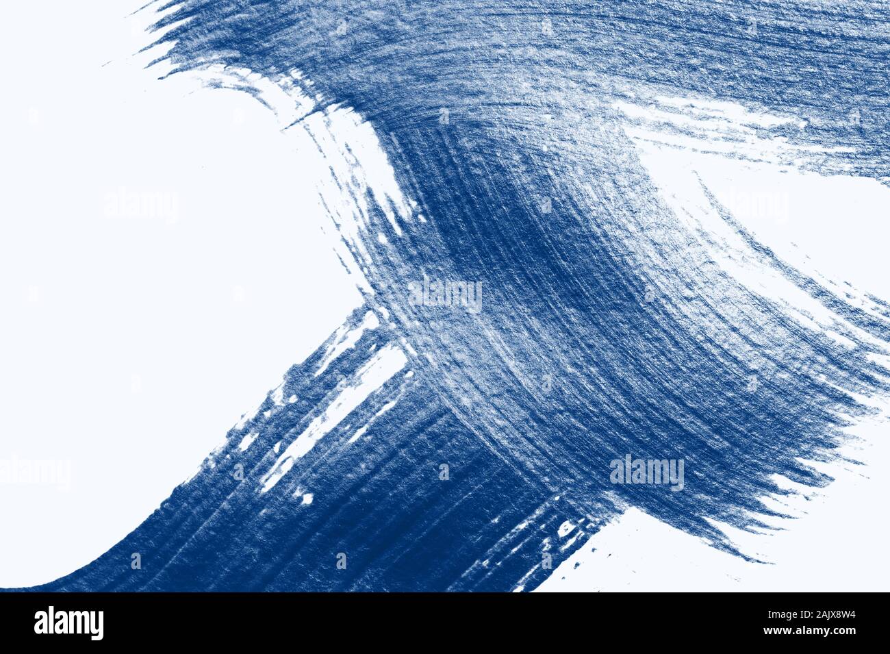 Abstract stroke with acrylic paint brush. Classic blue toning trend ...