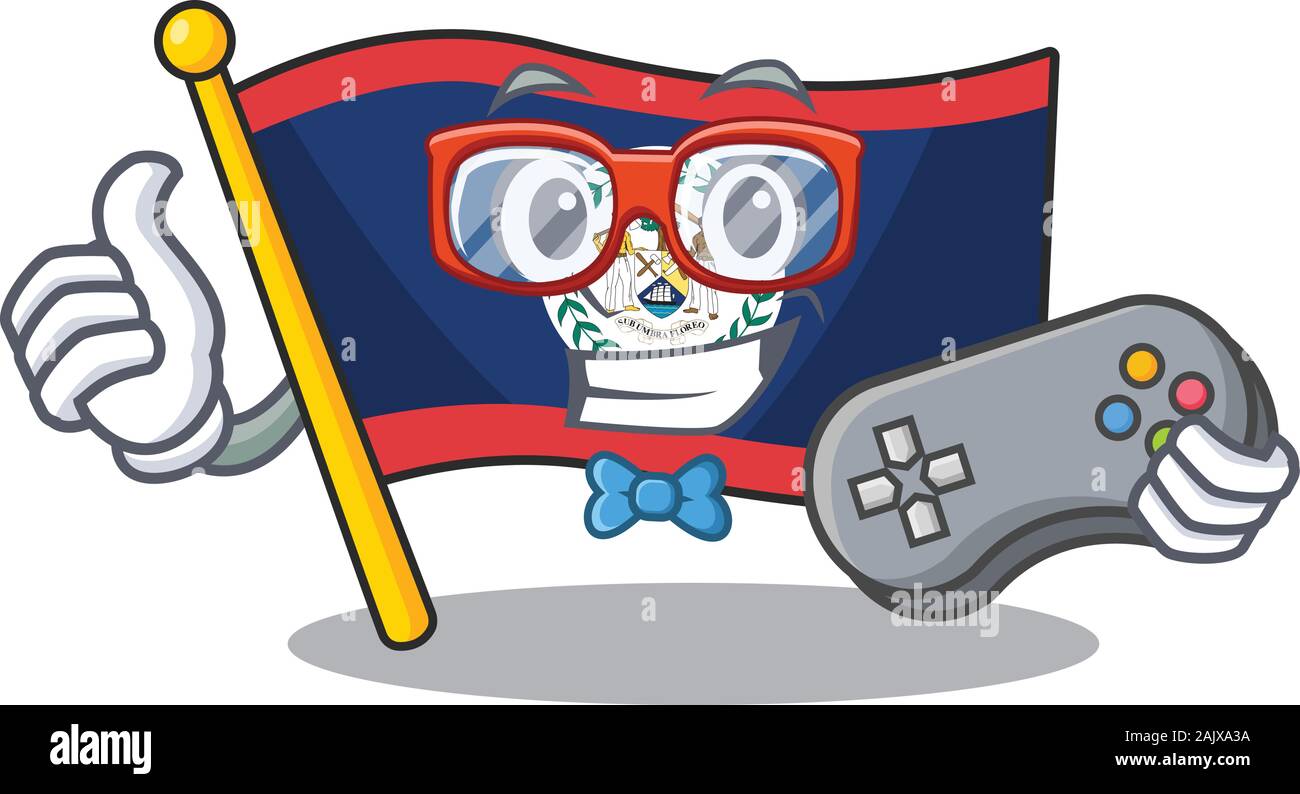 Smiley gamer flag belize cartoon mascot style Stock Vector Image & Art ...