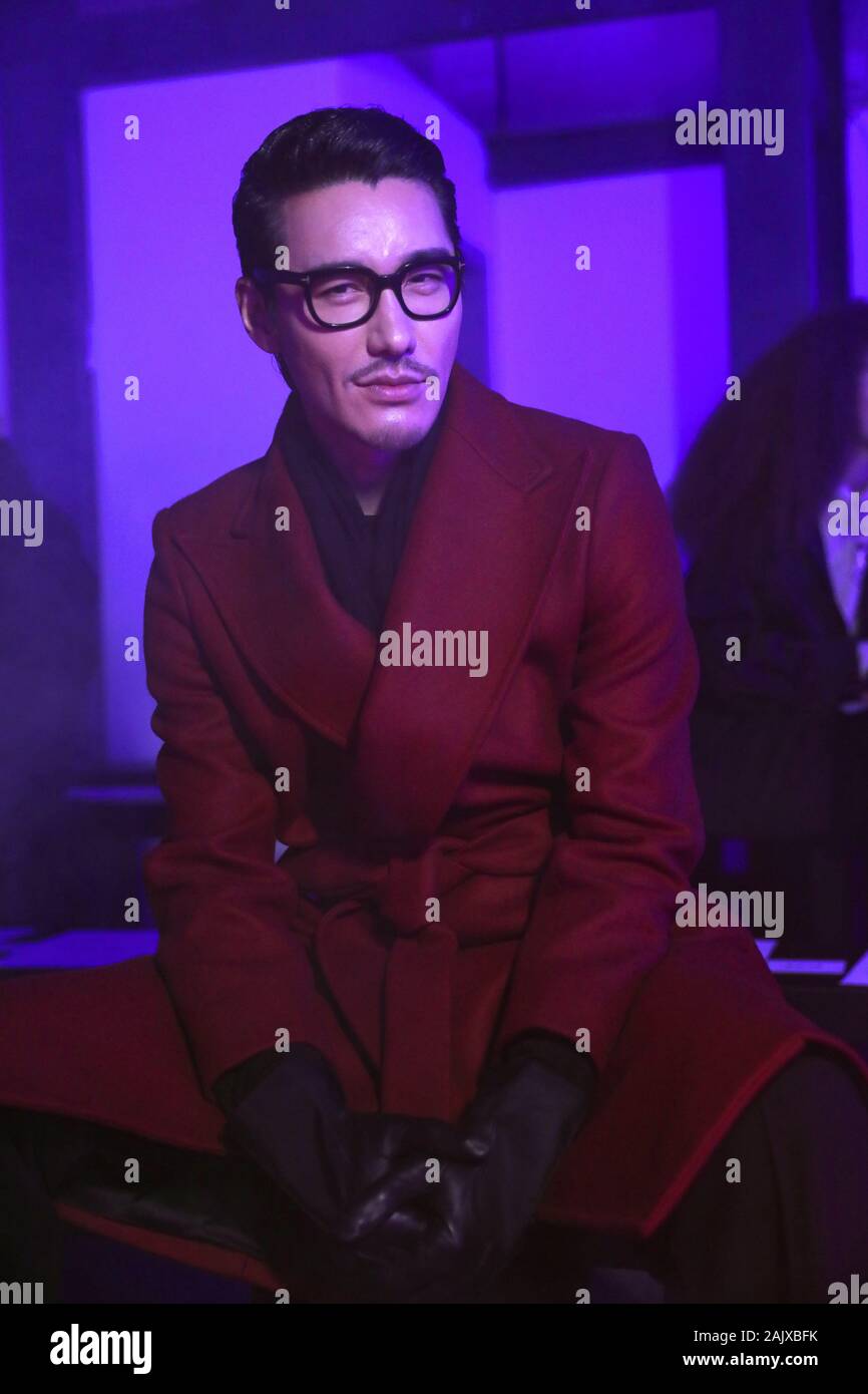 Chinese actor Hu Bing on the front row of Feng Chen Wang London Fashion ...