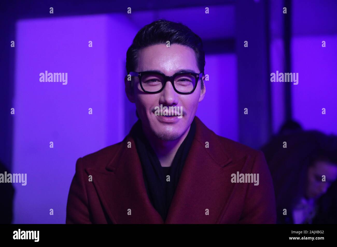 Chinese actor Hu Bing on the front row of Feng Chen Wang London Fashion ...