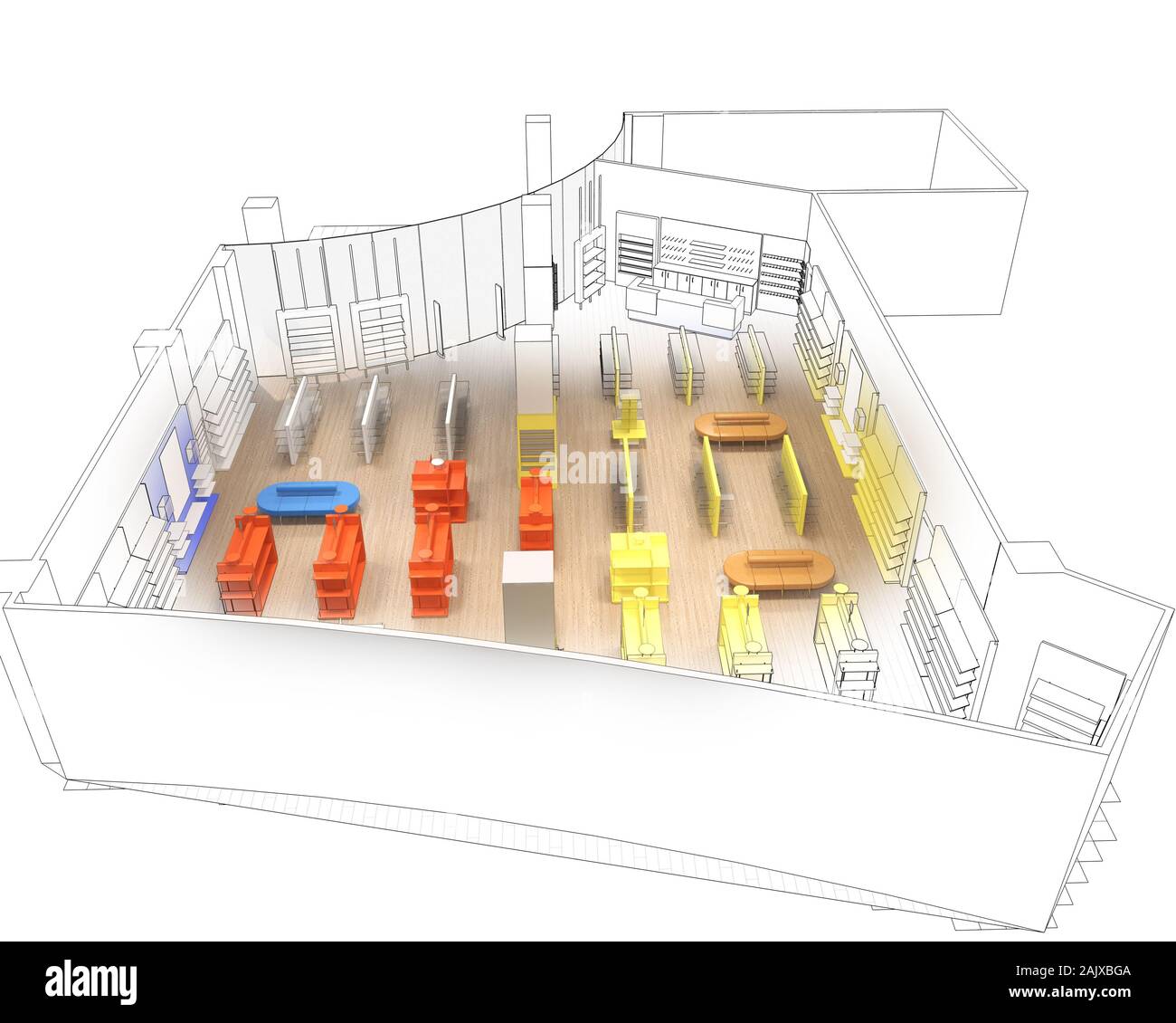 Modern indoor shopping mall Cut Out Stock Images & Pictures - Alamy