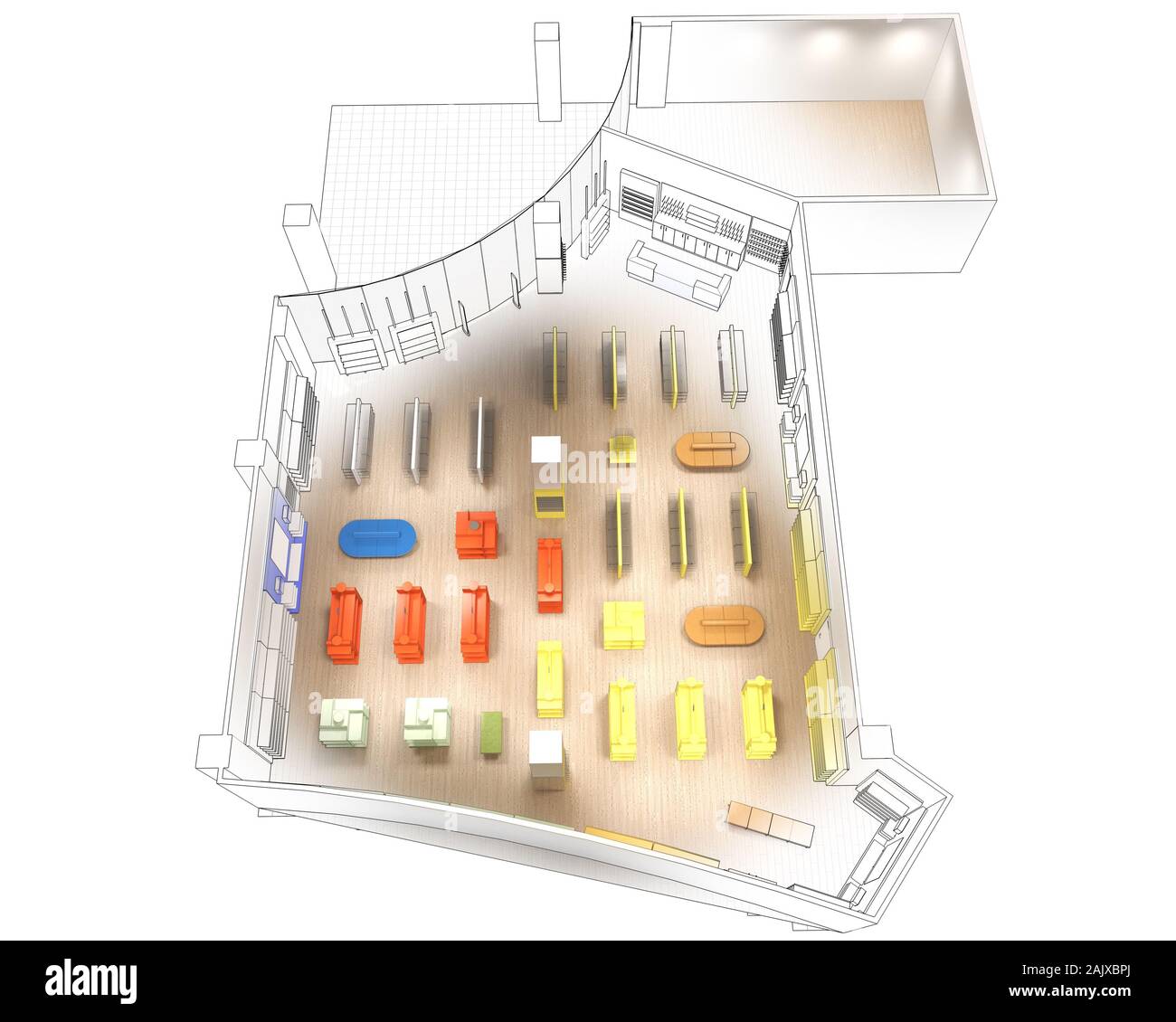 Interior shopping center 3d hi-res stock photography and images - Alamy