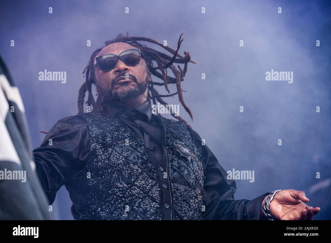 Copenhagen, Denmark - June 20th, 2019. The Welsh metal band Skindred ...