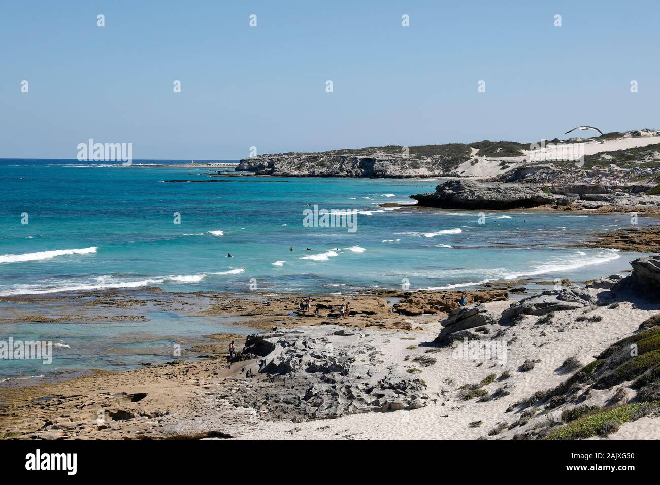 People enjoying a day at the beach at Arniston, Overberg, Western Cape ...