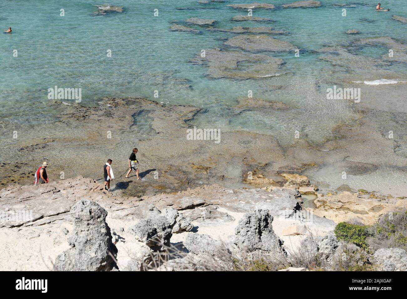 People on the beach at Arniston, Overberg, Western Cape Province, South ...