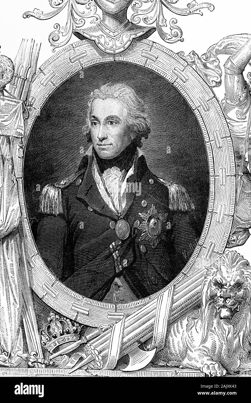 Portrait of Horatio Nelson, 1st Viscount Nelson. 1758-1805. Antique ...