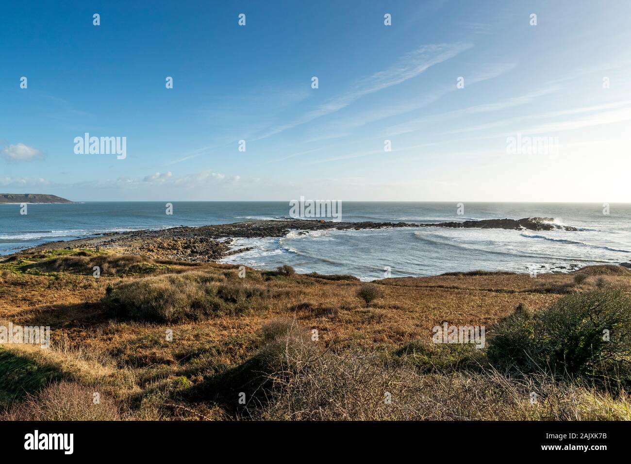 Port Eynon Salt House and the Salt house spit. Port Eynon, Gower ...