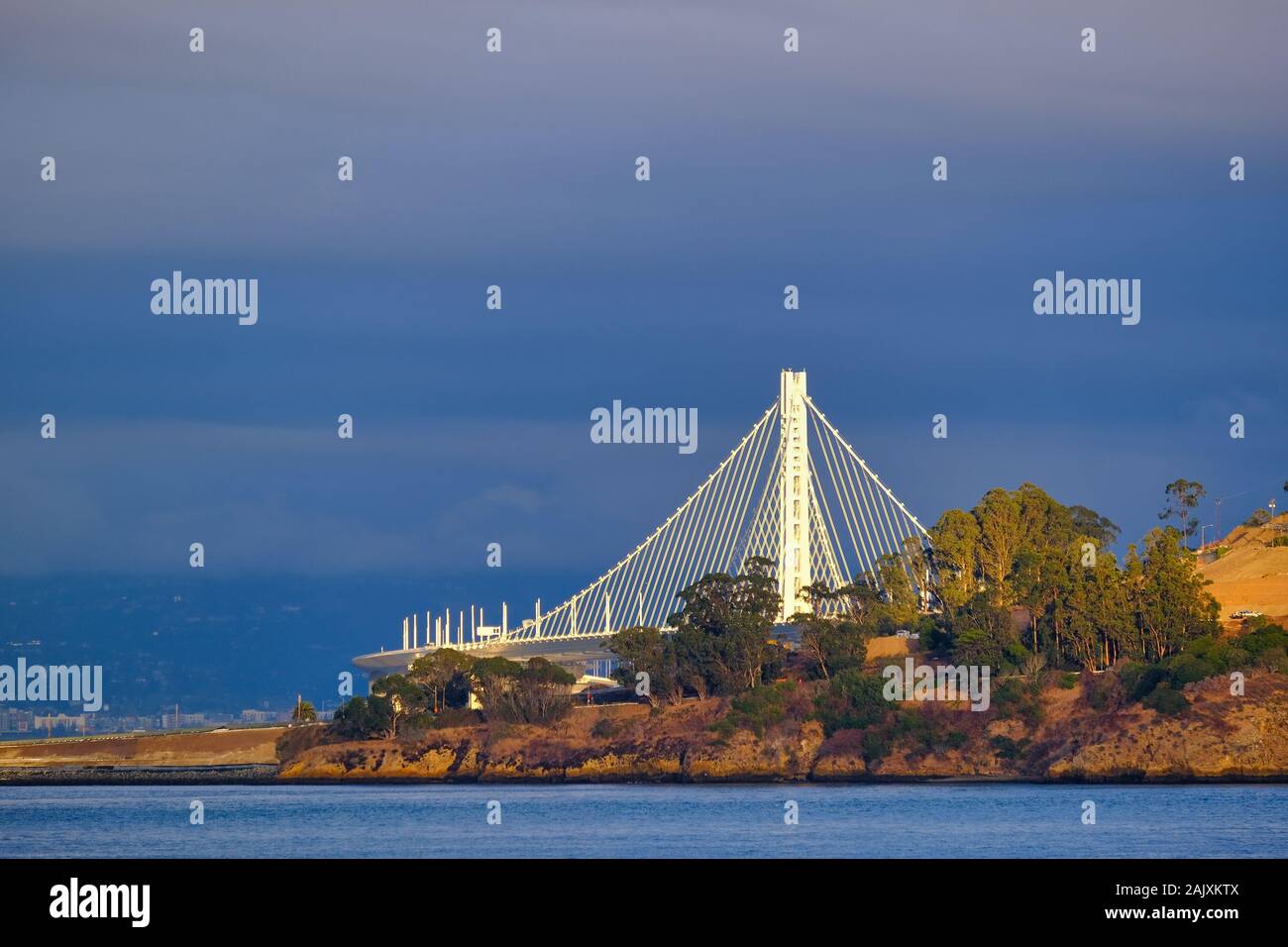 Bay Bridge Rising from Treasure Island Stock Photo - Alamy