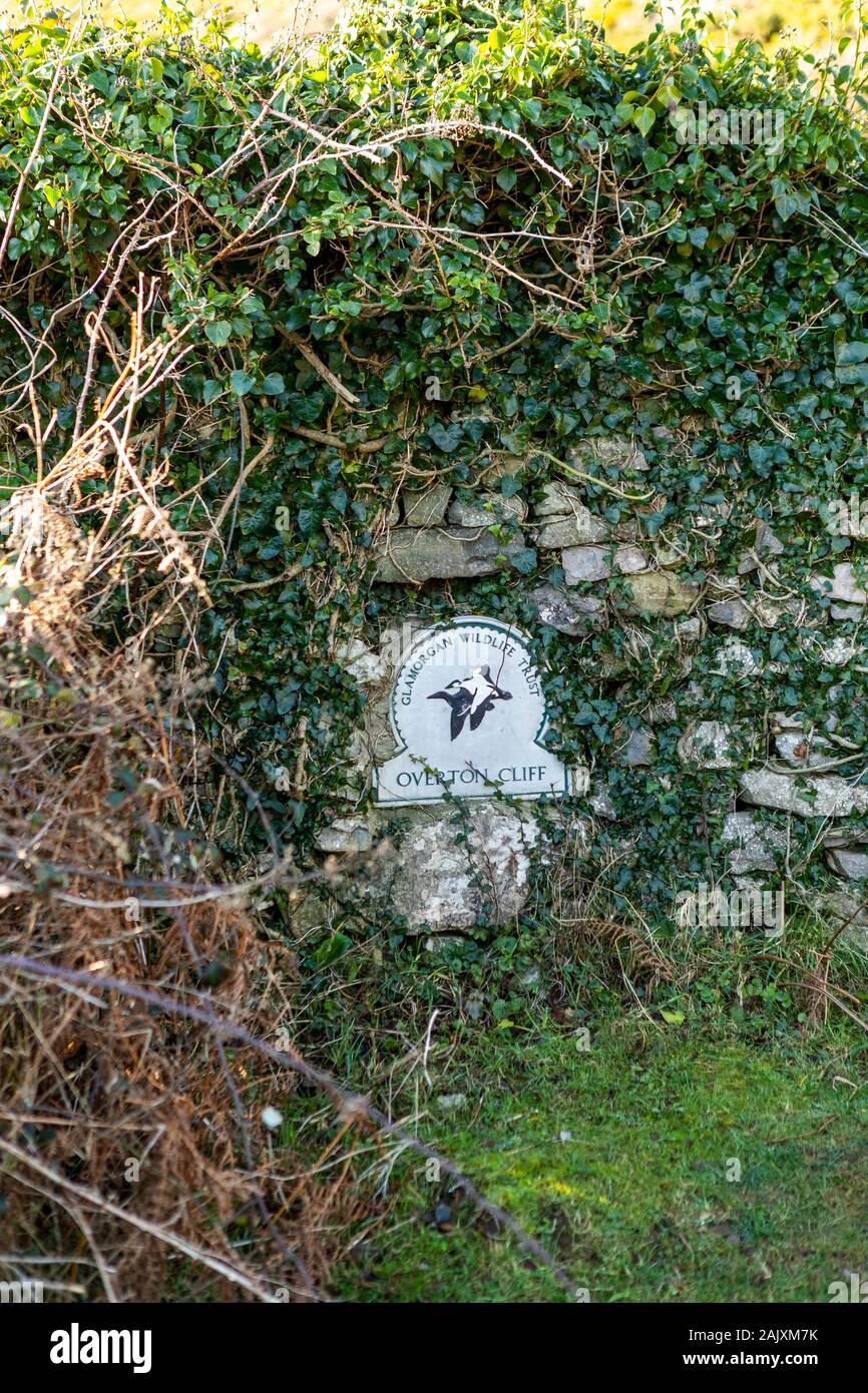 Nature reserve gate and stile at Overton Mere and Cliff. Port Eynon ...