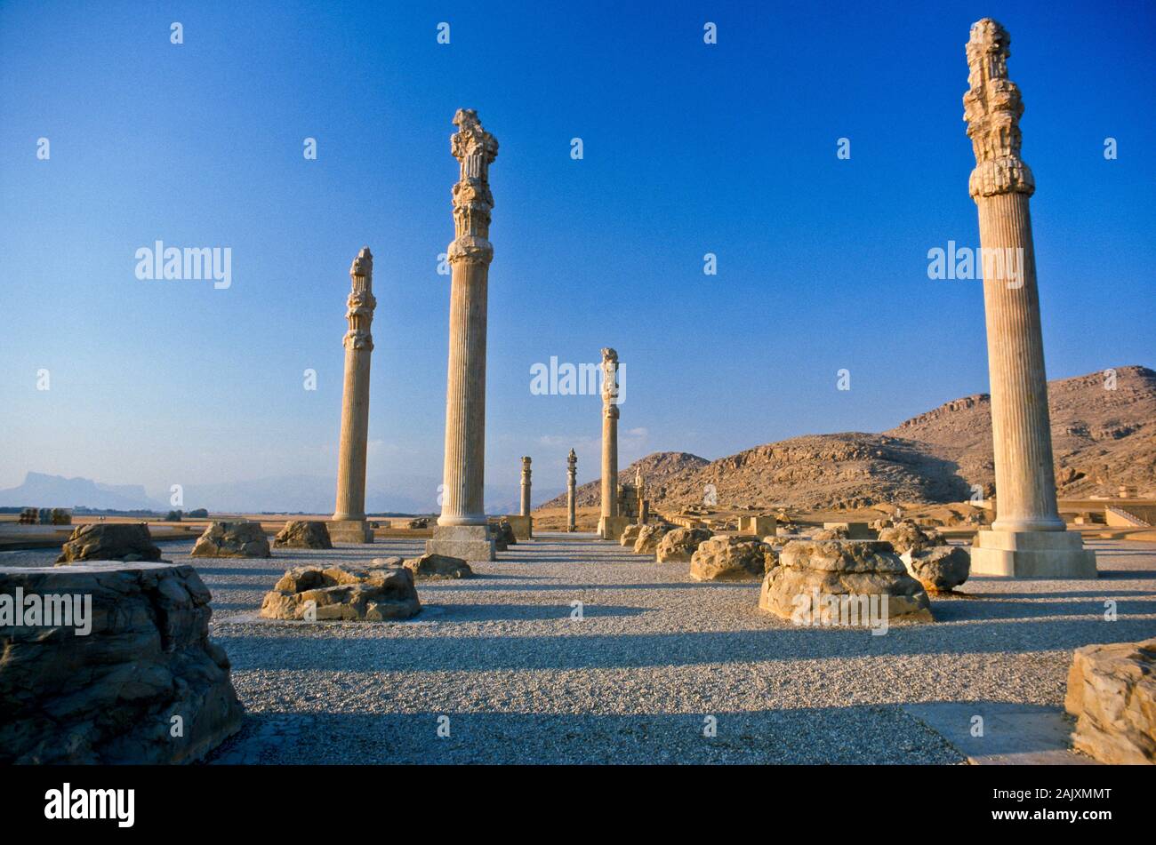 The Remains of the Hall of a Hundred Columns. Persepolis, the former ...