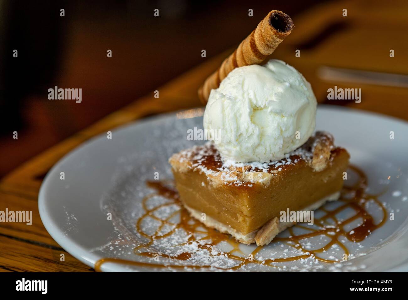 Treacle tart and ice cream at The Ship, Port Eynon, Gower Peninsula ...