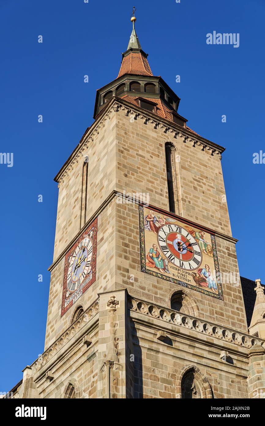 Brasov BV, Romania - December 15th 2019: The Black Church, a medieval ...