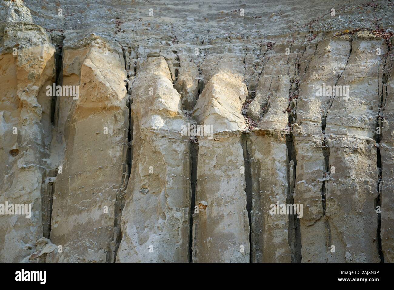 Sedimentary rocks (concretions) in the natural park in Romania Stock ...