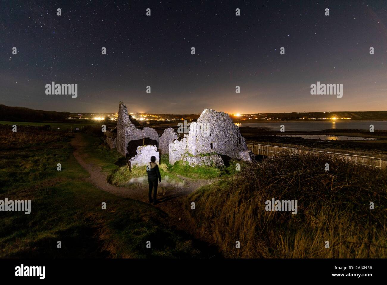 Port Eynon Salthouse at night, Gower Peninsula, Wales Stock Photo - Alamy