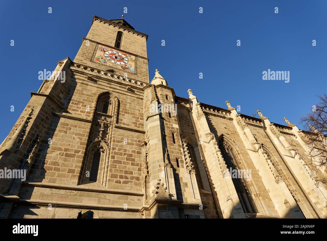 Brasov BV, Romania - December 15th 2019: The Black Church, a medieval ...