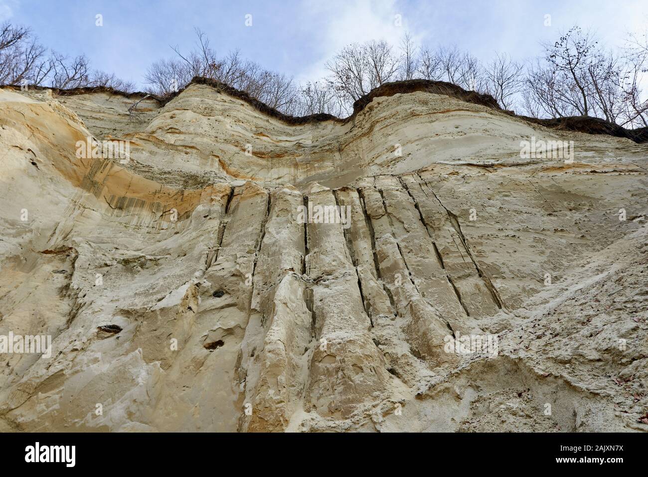 Sedimentary rocks (concretions) in the natural park in Romania Stock ...
