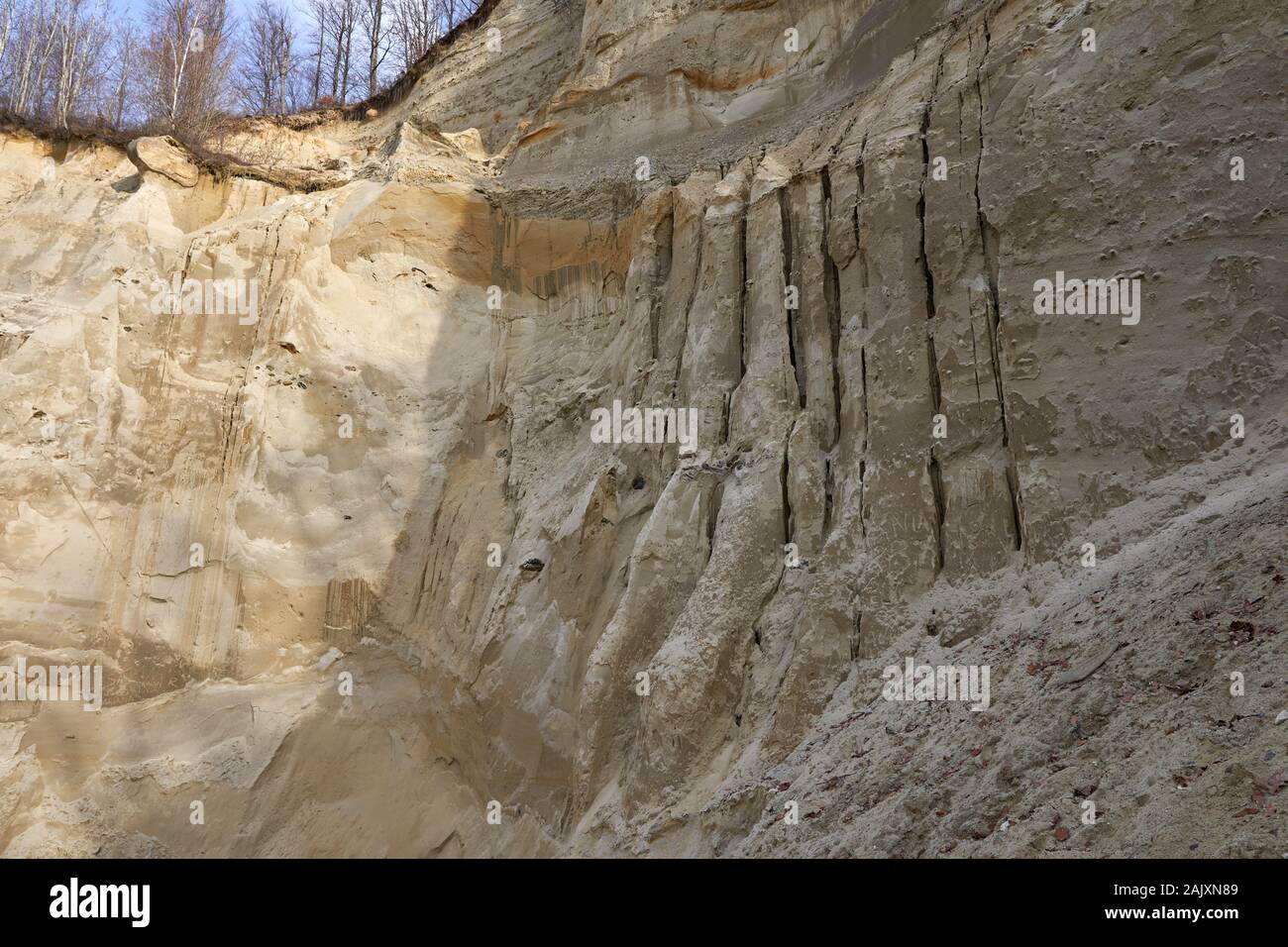 Sedimentary rocks (concretions) in the natural park in Romania Stock ...