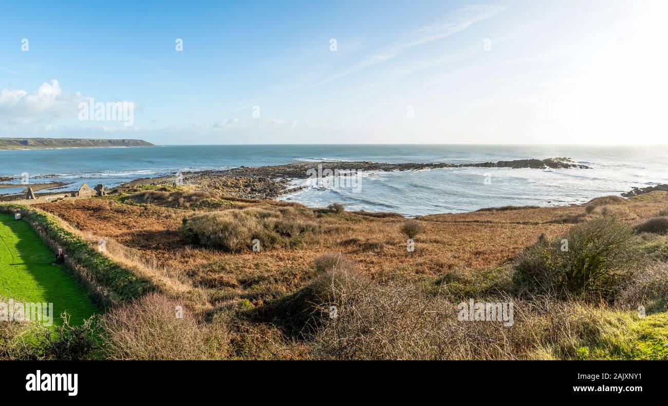 Port Eynon Salt House and the Salt house spit. Port Eynon, Gower ...