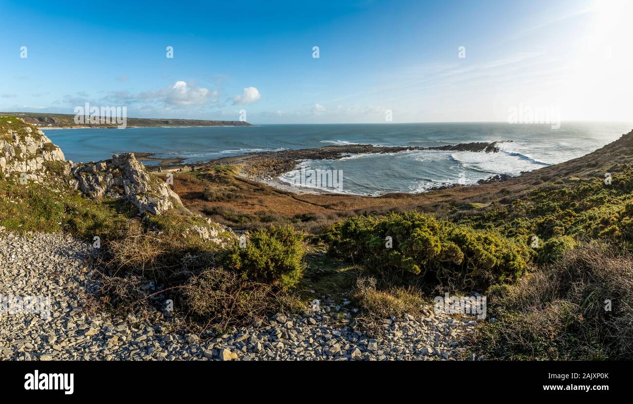 Port Eynon Salt House and the Salt house spit. Port Eynon, Gower ...