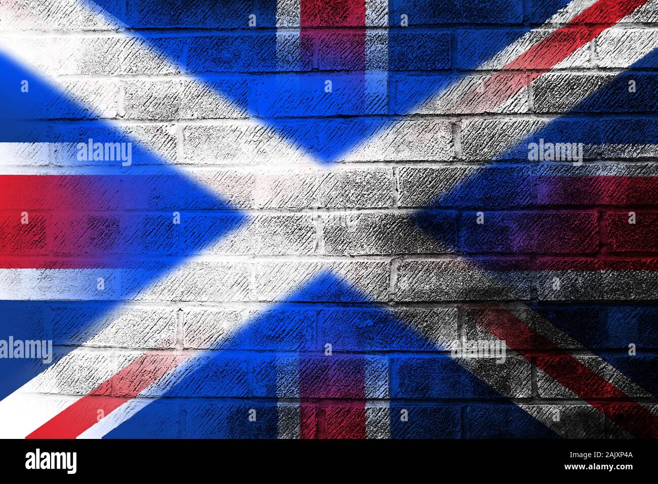 Union Jack and Scottish Flag Stock Photo - Alamy