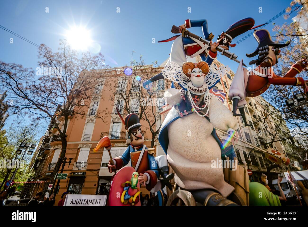 Valencia, Spain - March 19, 2019: Detail of the beautiful and ...