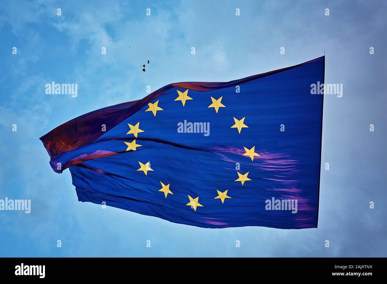 rise in the sky the biggest flag of the European Union in the world ...