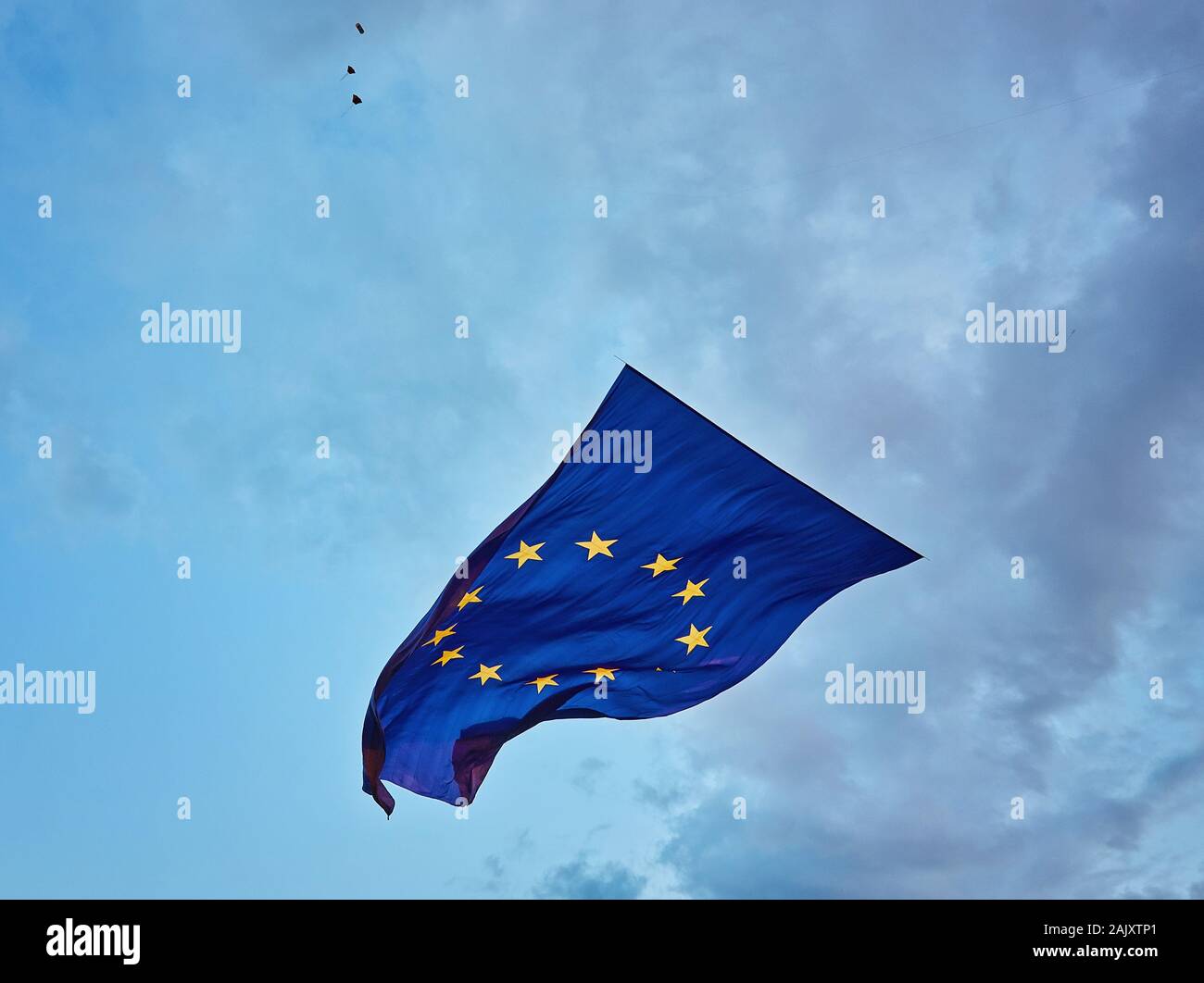 rise in the sky the biggest flag of the European Union in the world ...