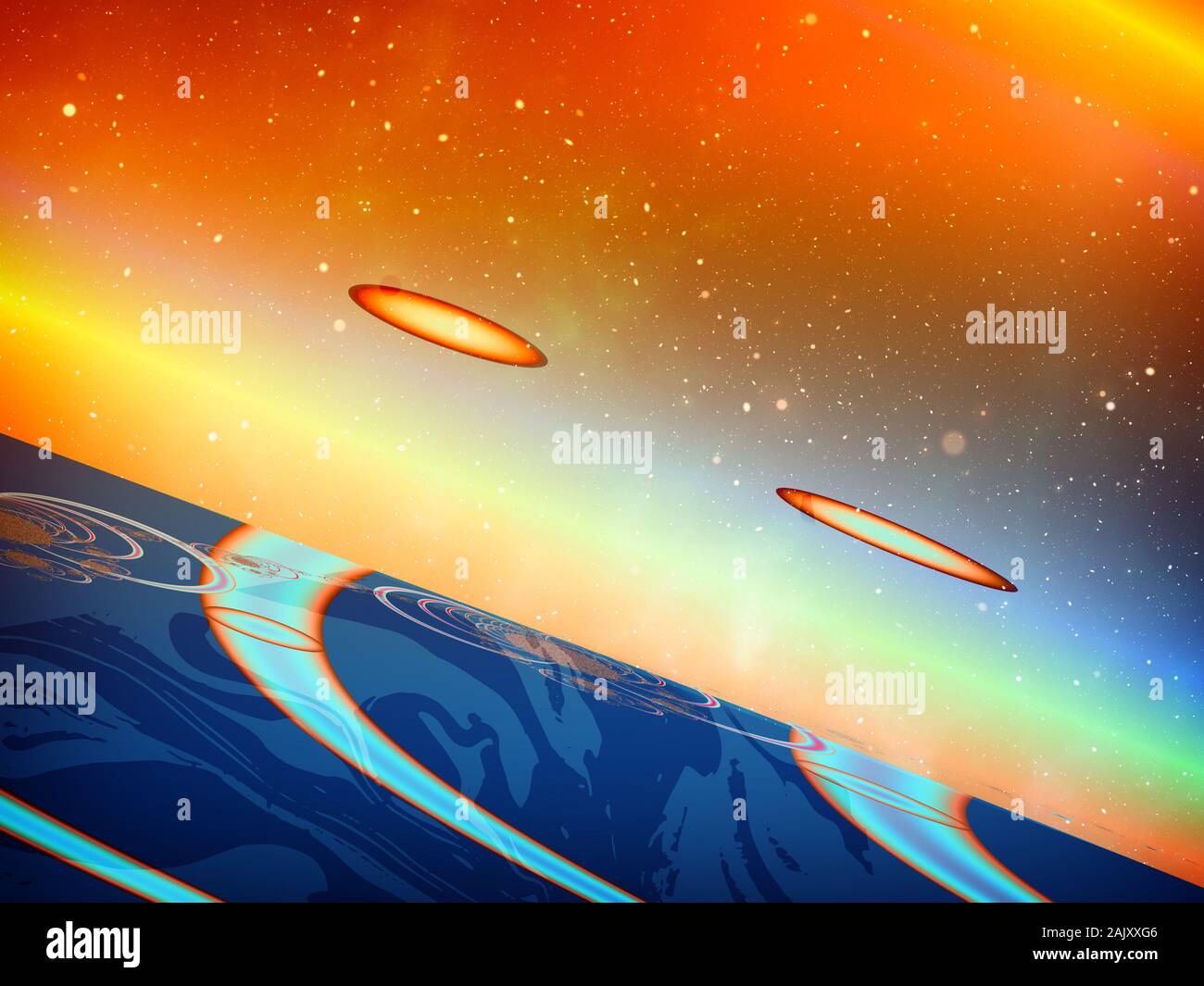 Abstract representation of the planet and galaxy of the Universe Stock ...