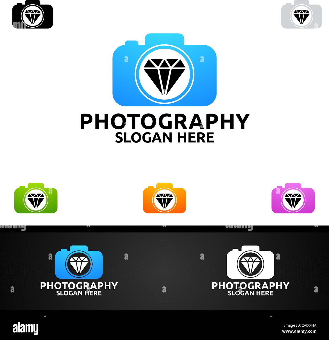 Diamond Camera Photography Logo Icon Vector Design Template Stock ...