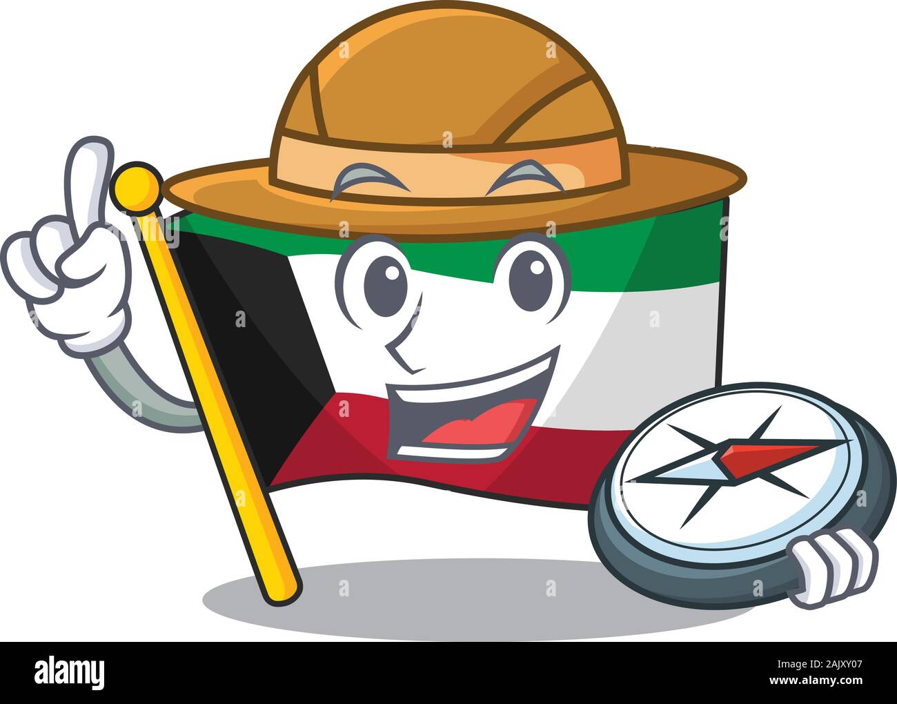 Flag kuwait stylized Explorer having a compass Stock Vector Image & Art ...
