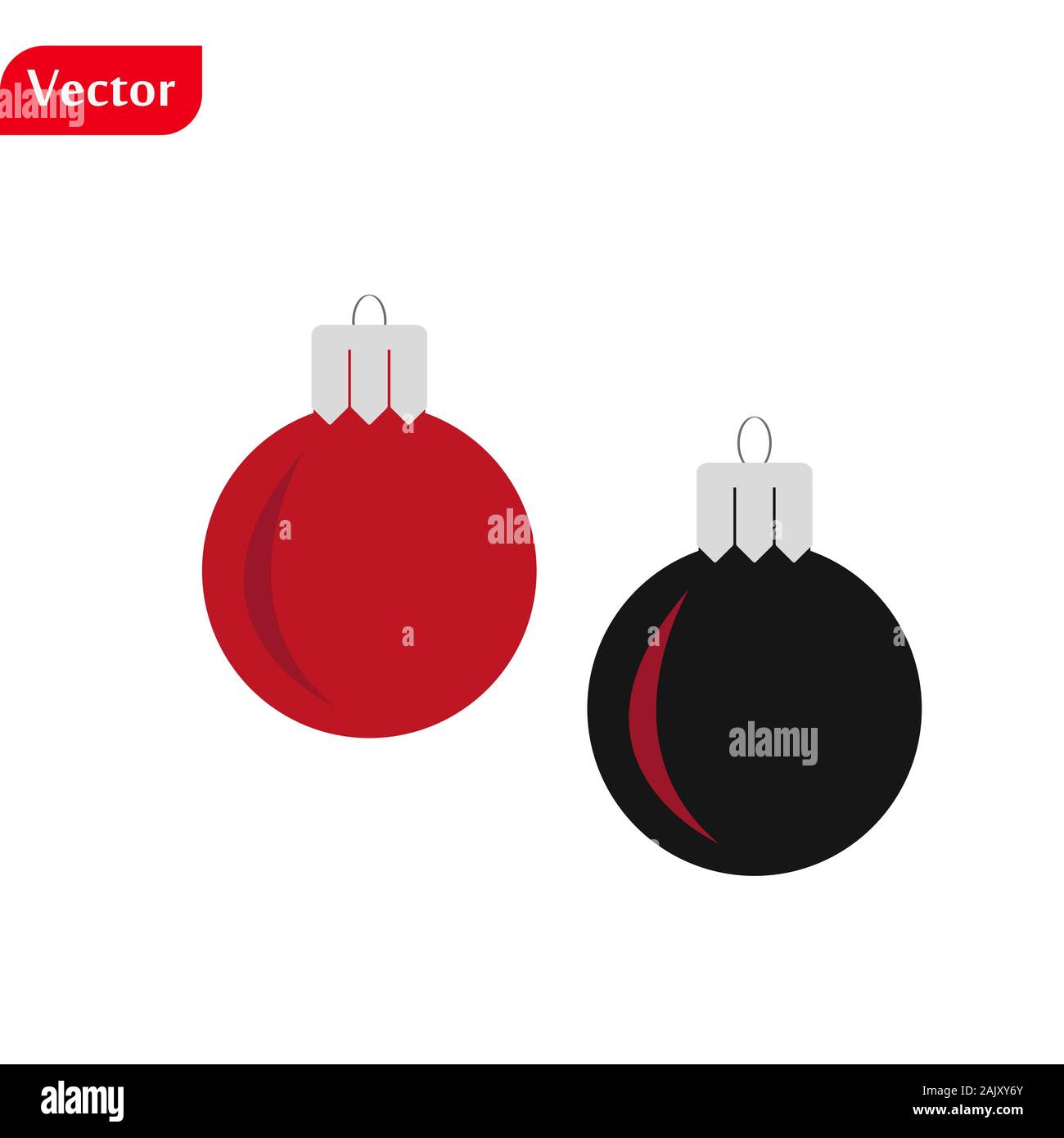 Christmas ball. Realistic Christmas ball of black and red metallic ...