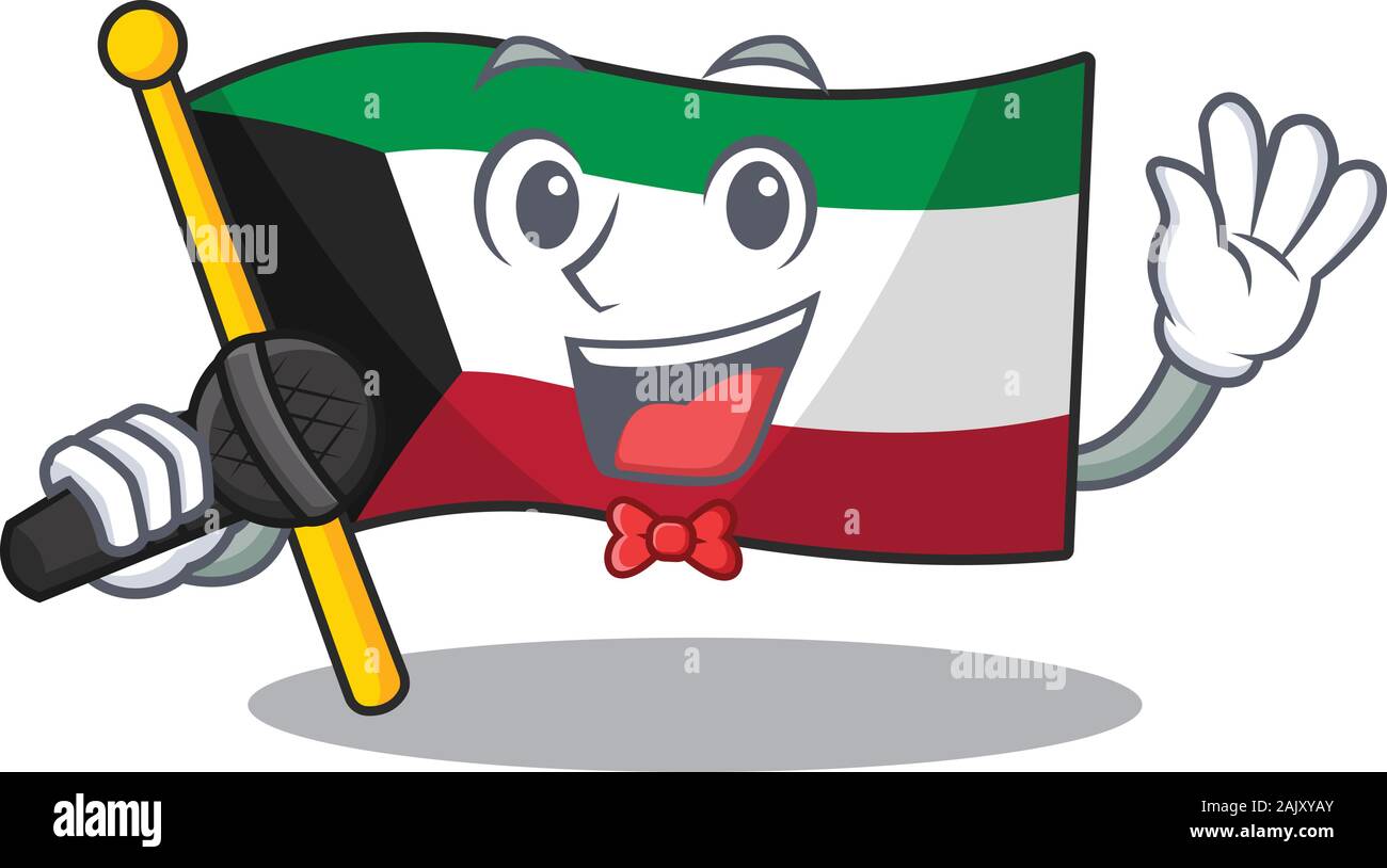 Happy flag kuwait singing on a microphone Stock Vector Image & Art - Alamy