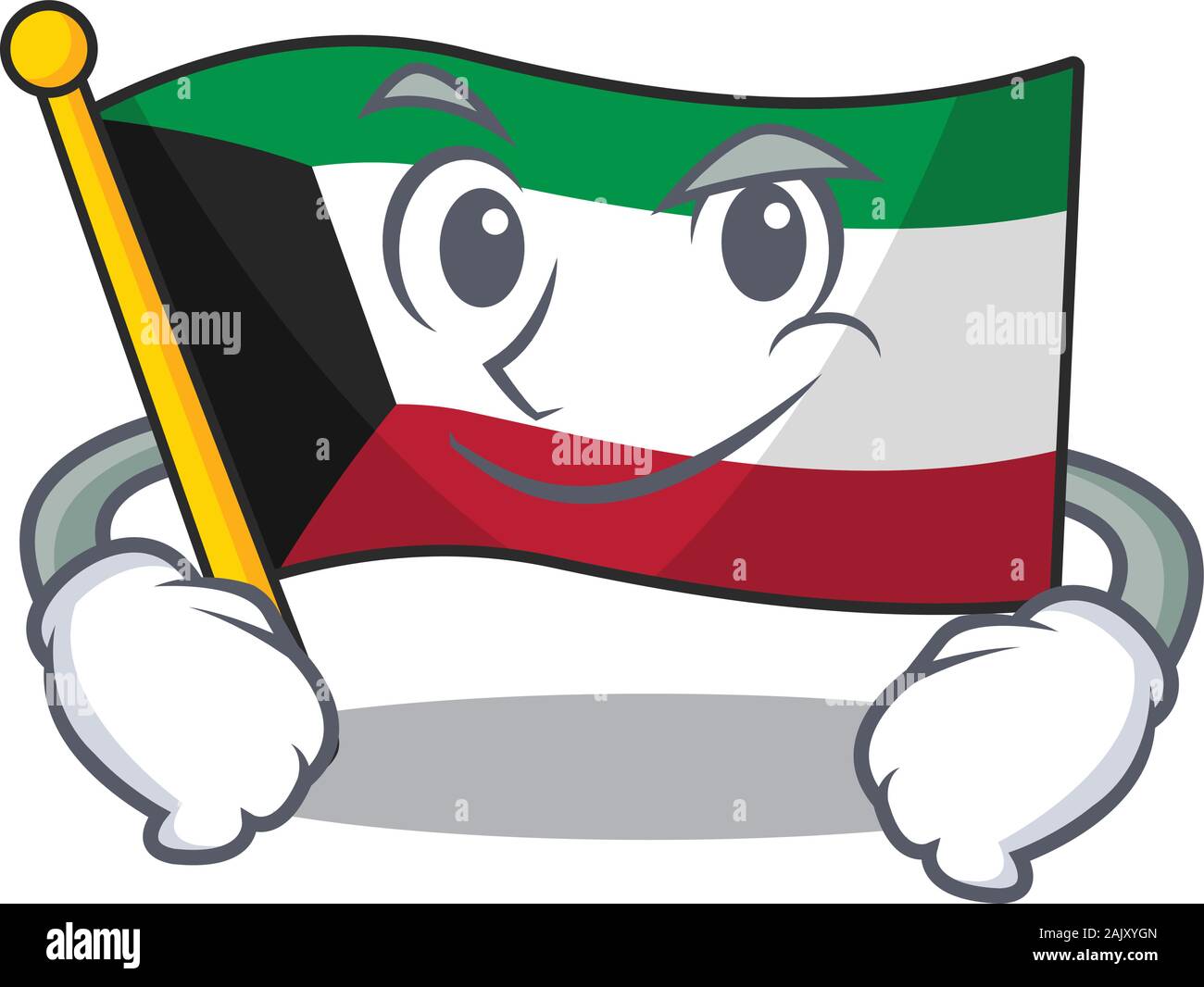 Cool flag kuwait mascot character with Smirking face Stock Vector Image ...