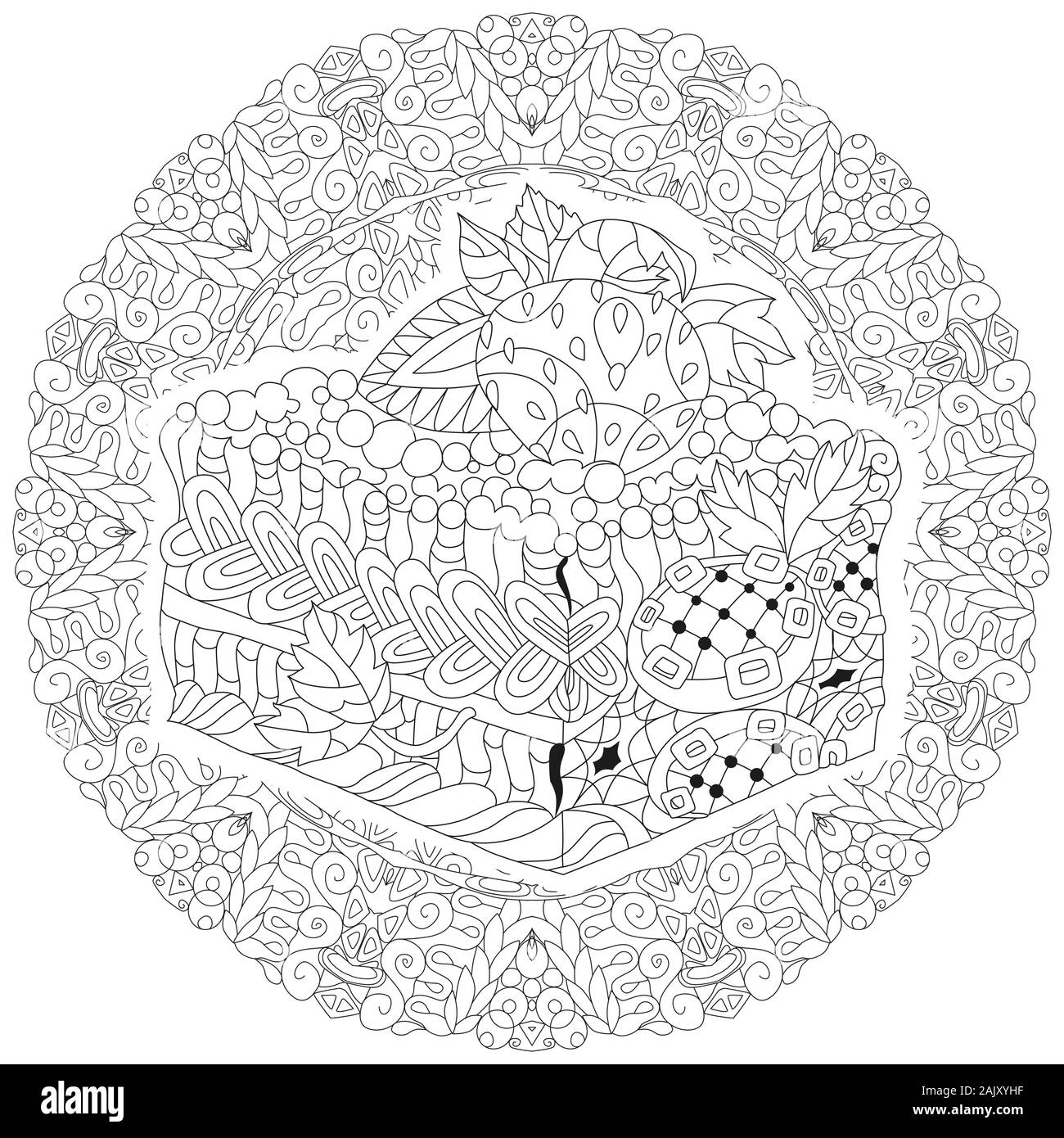 Decorative cake pattern on a patterned round substrate Stock Vector ...