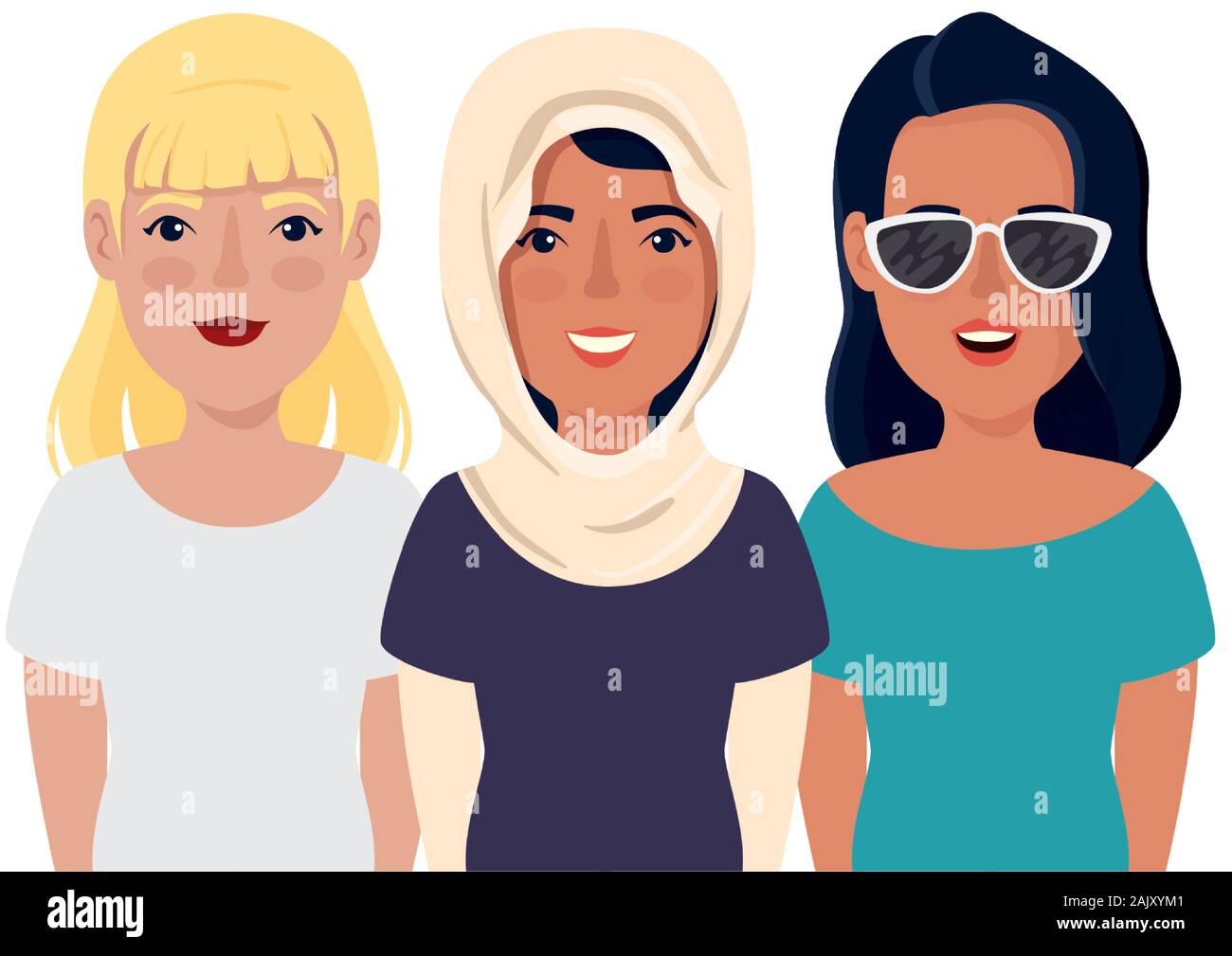 group of beautiful women avatar character icon Stock Vector Image & Art ...