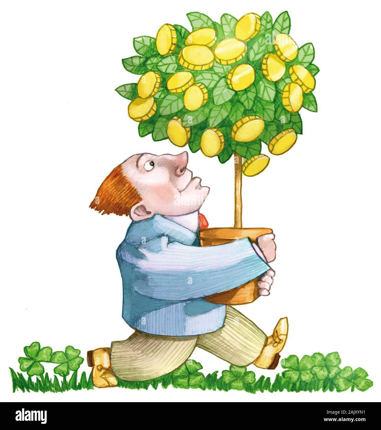 Gold four leaf clover hi-res stock photography and images - Alamy