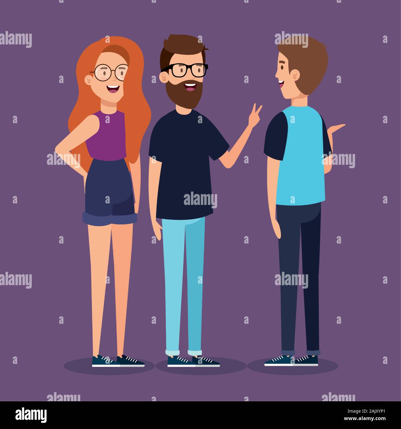 group of young people avatar characters Stock Vector Image & Art - Alamy