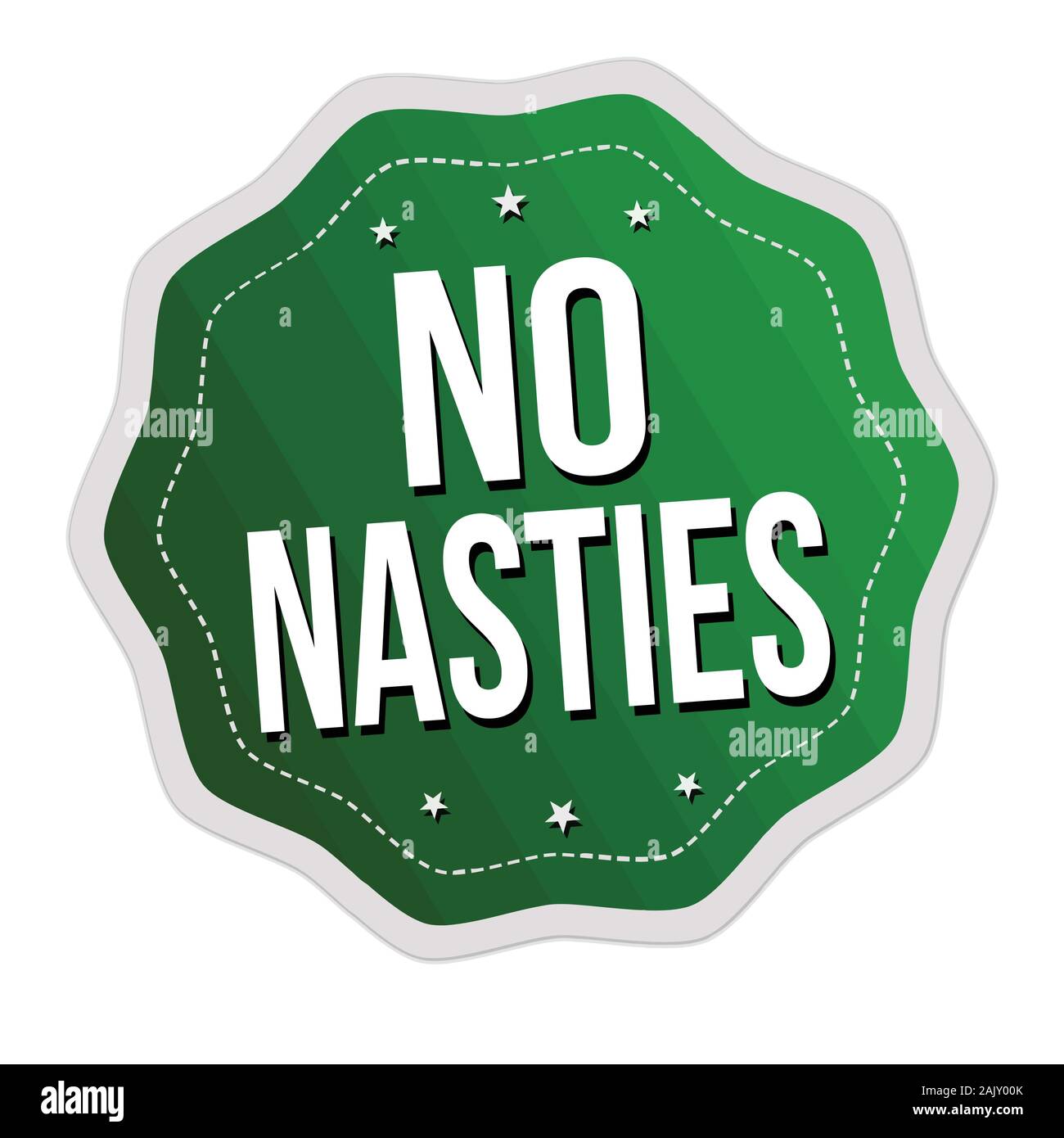 No nasties label or sticker on white background, vector illustration ...
